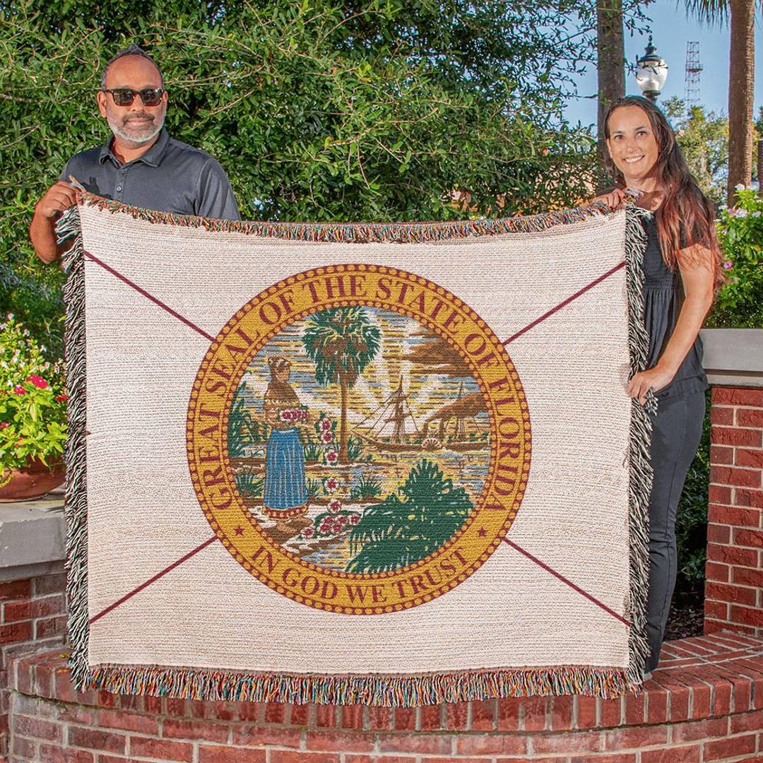 Florida State Flag Woven Throw Beach Blanket FSU College Student Dorm ...