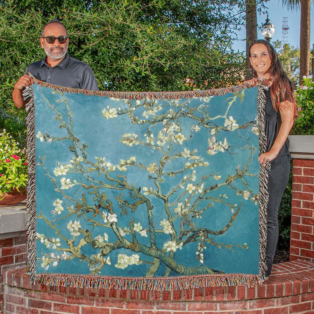Vincent Van Gogh's Almond Blossom Heirloom Woven Blanket Dark Academia ...