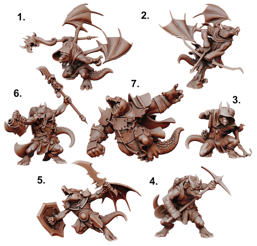 Kobolds (and Winged Kobolds) Collection by Manuel Boria 3d Miniature ...