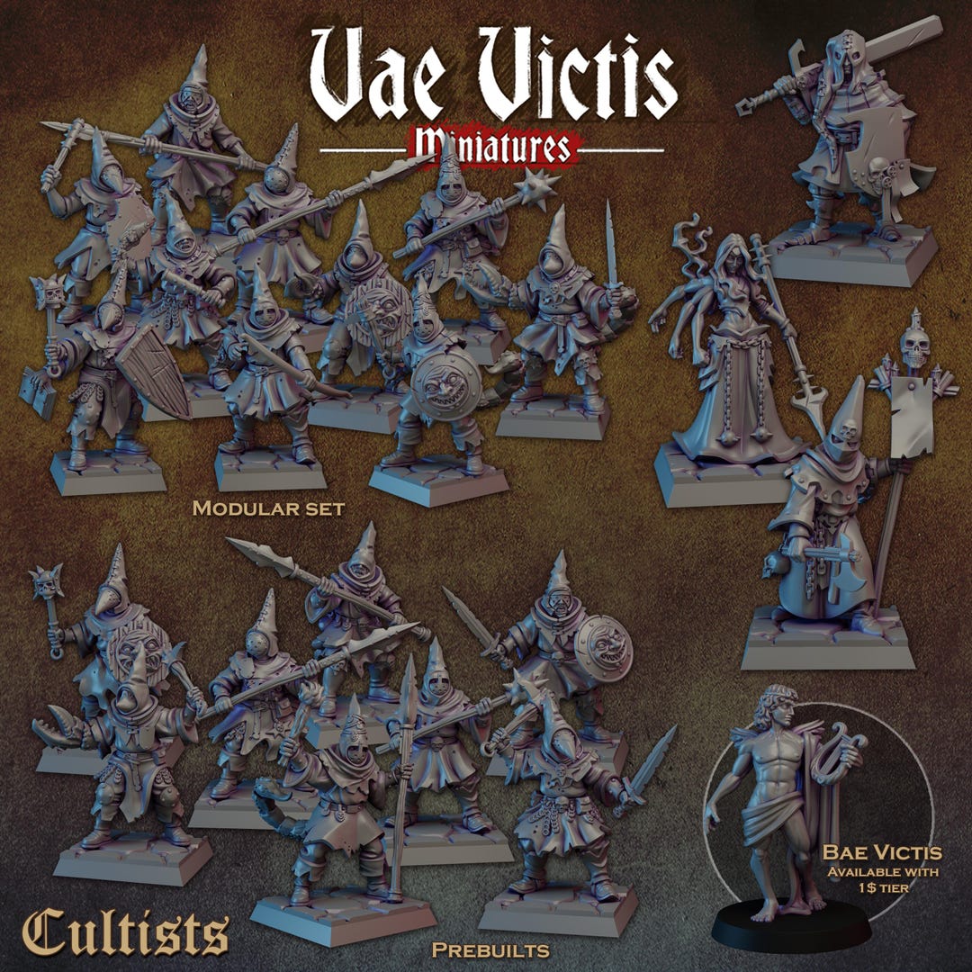 Cultists February 2025 Set 28-32mm Vae Victis Miniatures 3d Miniature ...