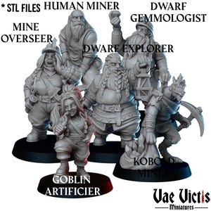 Miners Set November 2020 28-32mm by Vae Victis Miniatures 3d Miniature ...