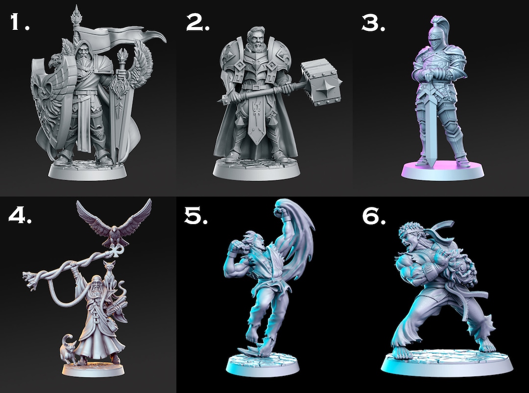 Human Male Clerics / Monks / Paladin RNE Studio 3d Miniature Tabletop ...