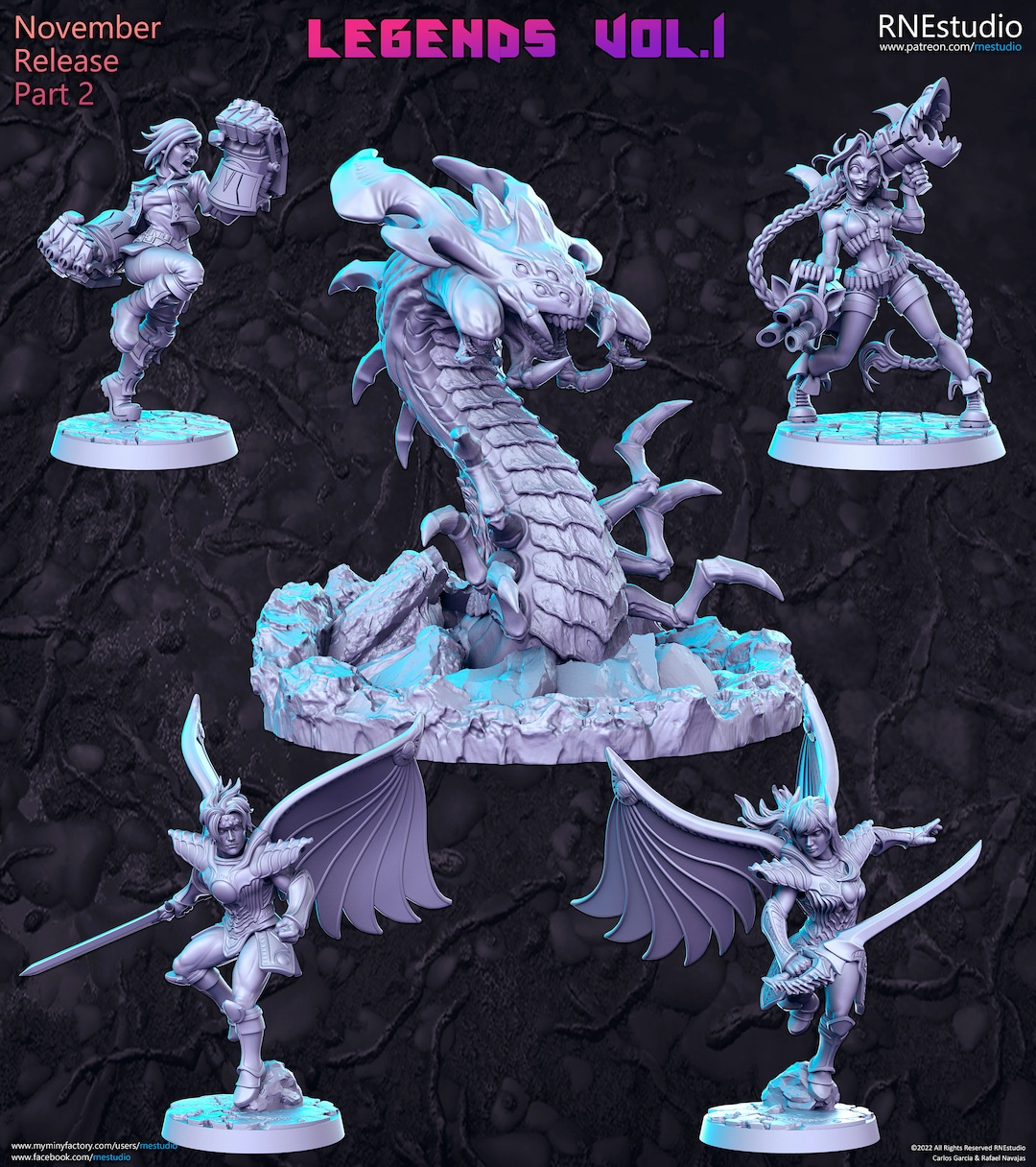 The Legends Volume 1-2 RNE Studio 3d Miniature Tabletop/ RPG /JRPG/ Dnd - Etsy