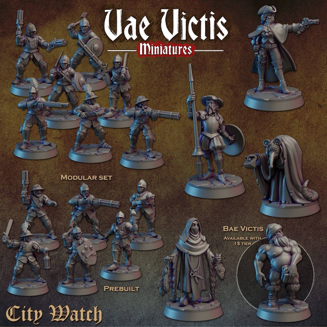 City Watch December 2023 Set 28-32mm Vae Victis Miniatures 3d Miniature ...