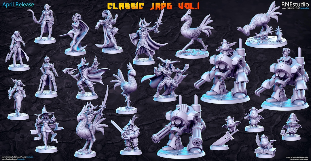 Classic JRPG Volume I April 2021 Set by RNE Studio 3d Miniature ...
