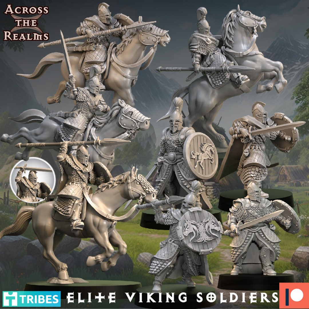 Elite Viking Soldiers Across the Realms May 2023 32mm 3d Miniature ...