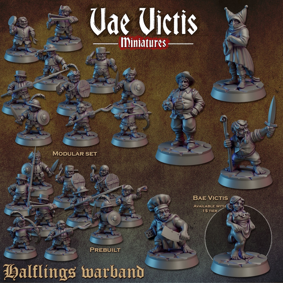Halfling Warband January 2024 Set 28-32mm Vae Victis Miniatures 3d ...
