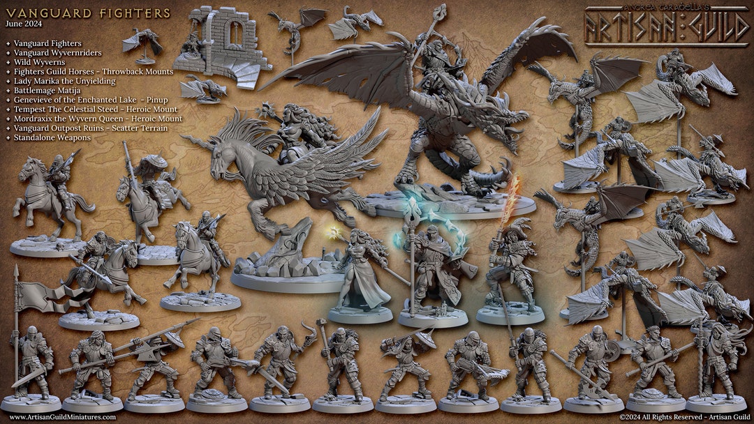 Vanguard Fighters Guild June 2024 Artisan Guild 3d Miniature Tabletop ...