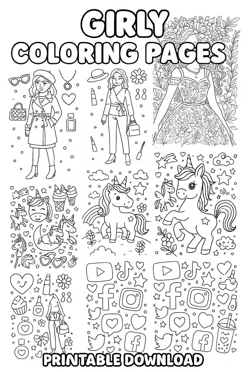 Cute Coloring Pages - 30 Kawaii Colouring Pages for Girls - Makeup ...
