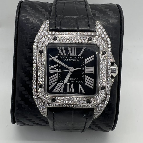Iced Out Cartier Watch - Etsy