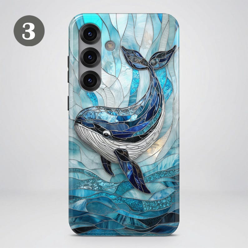 Stained Glass Otter Phone Case – Mosaic Whale & Turtle Cover for ...