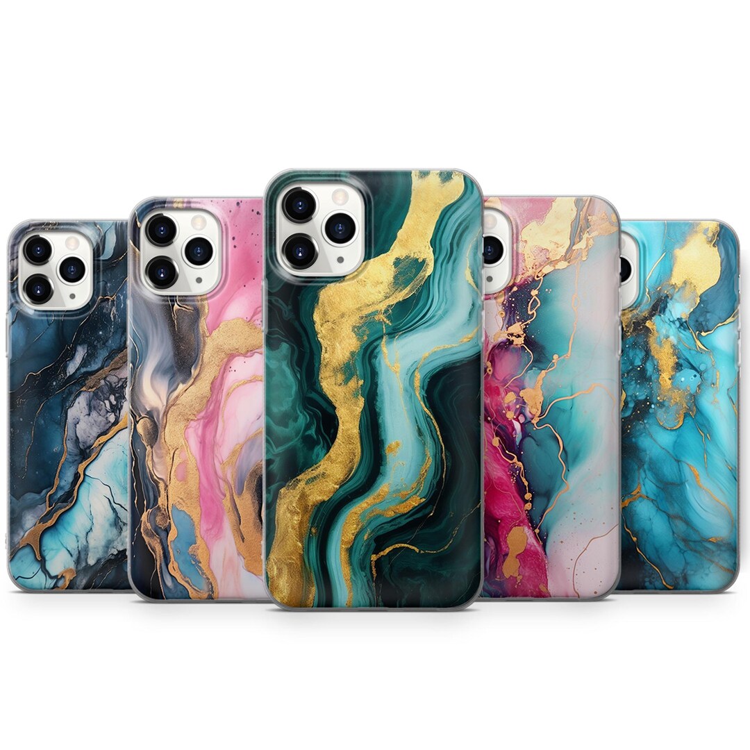 Marble Phone Case With Gold – Abstract Cover for iPhone 17 Pro Max 16 ...