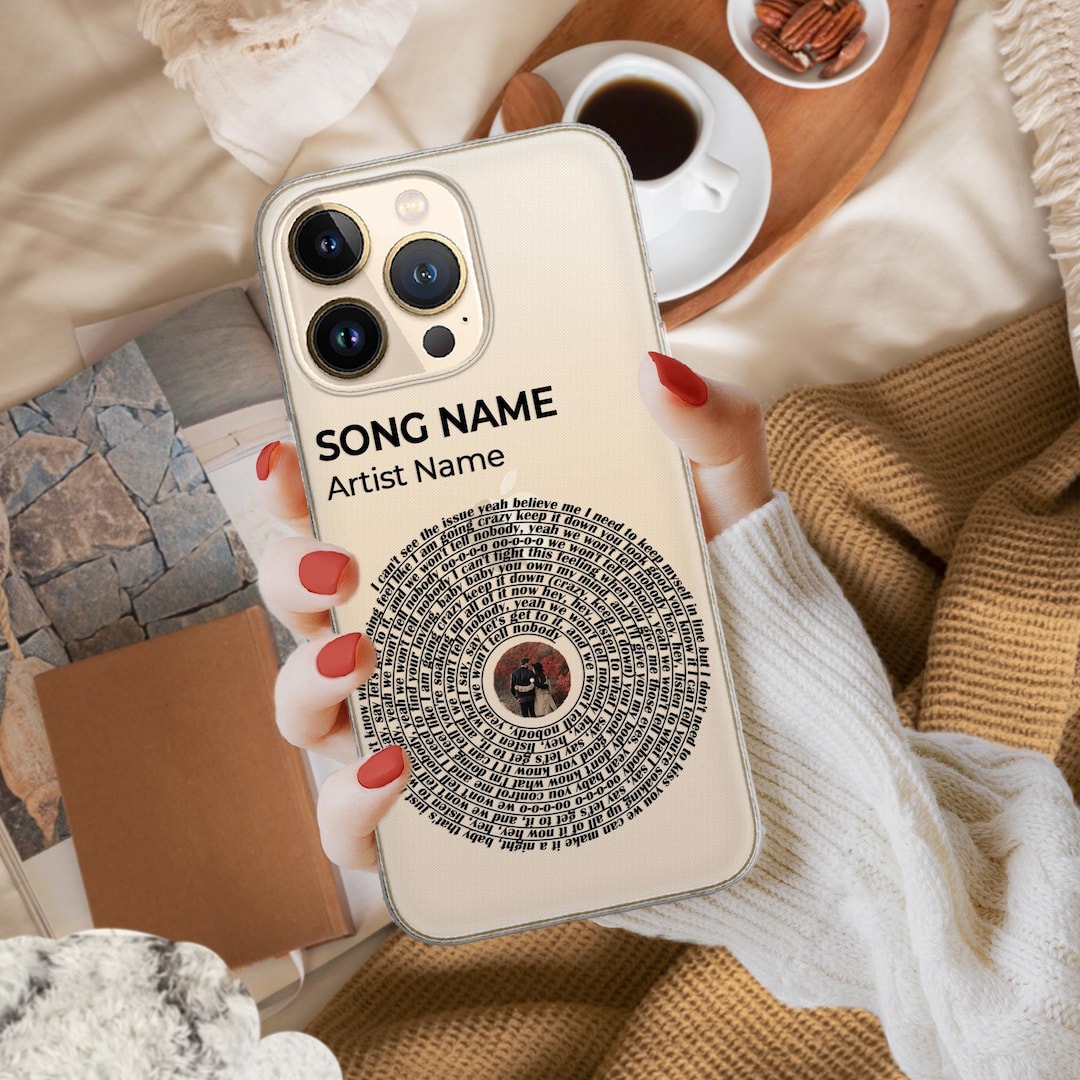 Custom Vinyl Phone Case Song Lyrics Clear Cover for iPhone 17 Pro Max ...