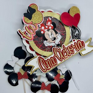 Minnie Mouse Theme Cake Topper - Etsy