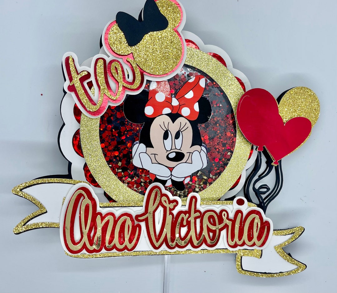 Minnie Mouse Theme Cake Topper - Etsy