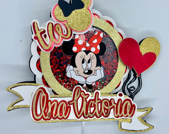 Minnie Mouse Theme Cake Topper - Etsy