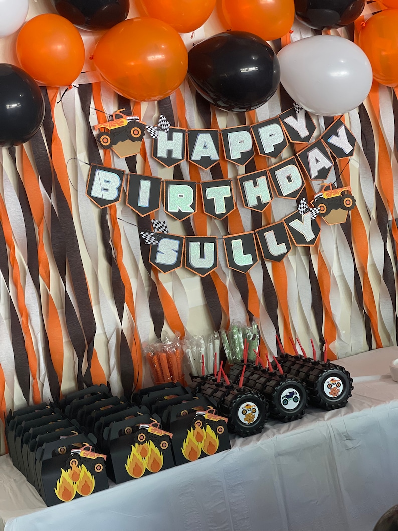 Monster Jam Theme Birthday Banner - Etsy