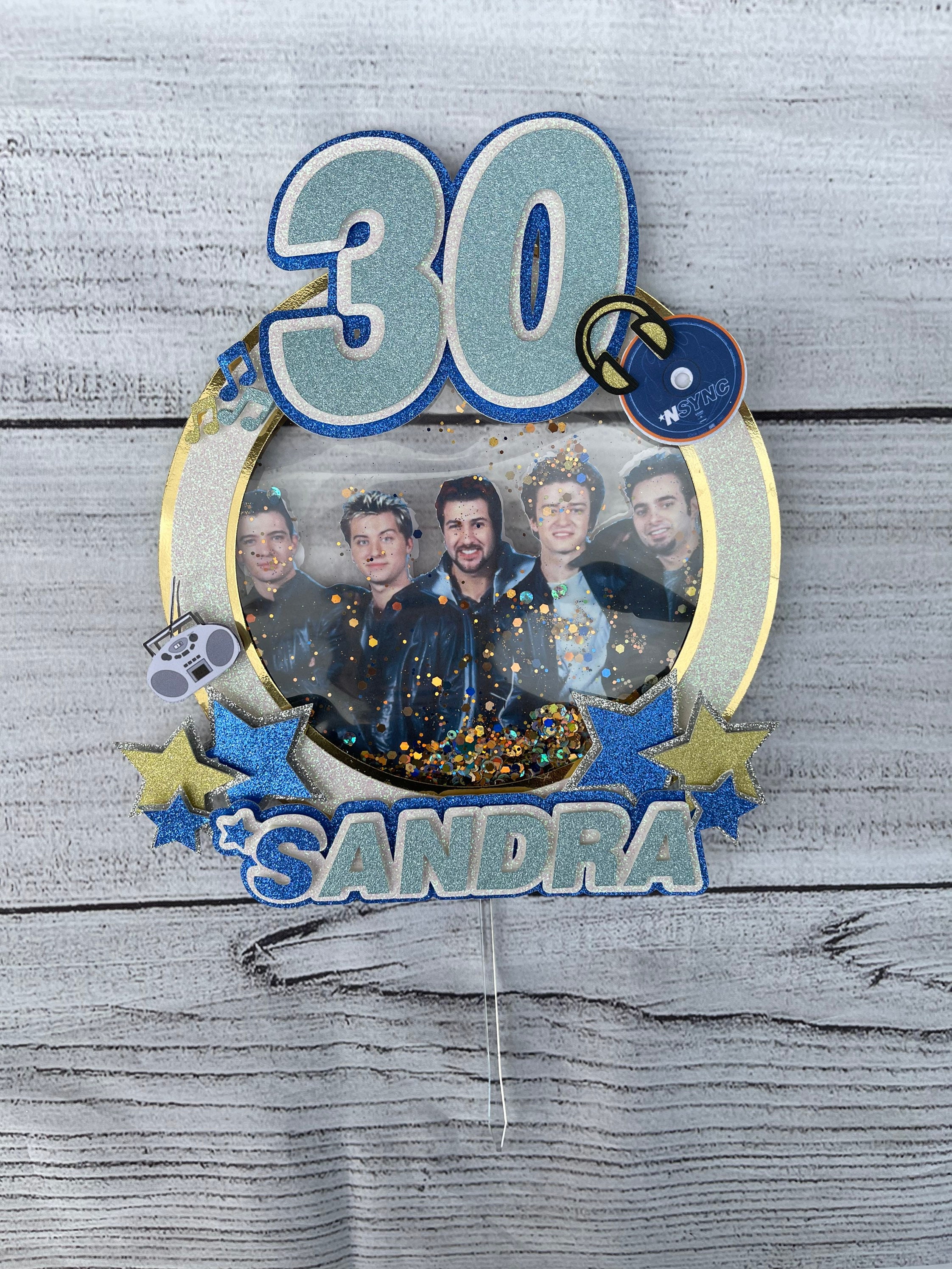 NSYNC Birthday Cake Topper | 90s Music Party | Glitter Confetti Shaker ...