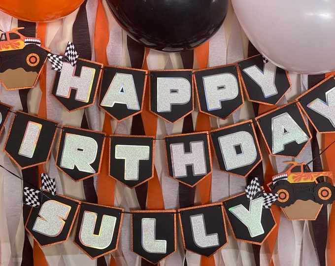 Monster Jam Theme Birthday Banner - Etsy