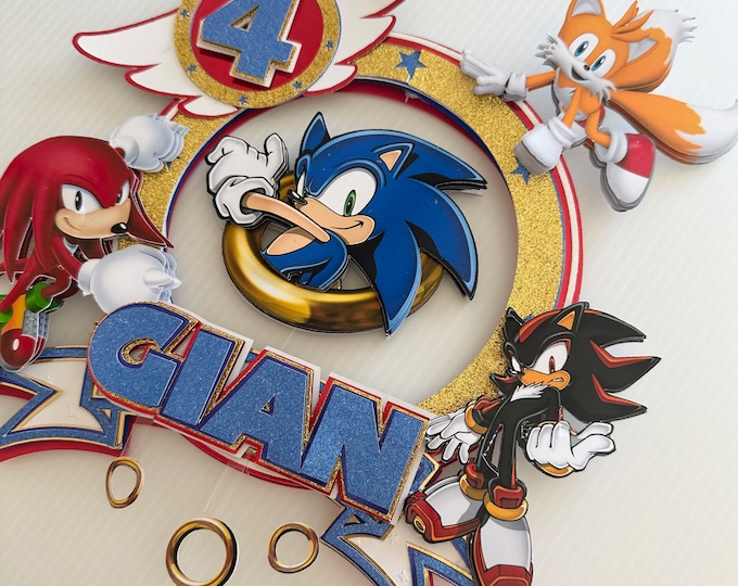 Sonic Theme Cake Topper - Etsy