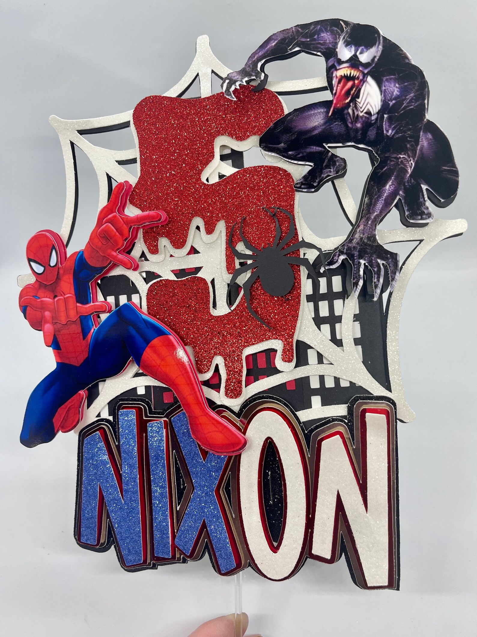 Venom Cake Topper Spiderman/venom Birthday Cake Topper | Etsy