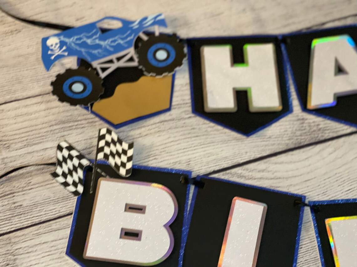 Monster Jam Theme Birthday Banner - Etsy