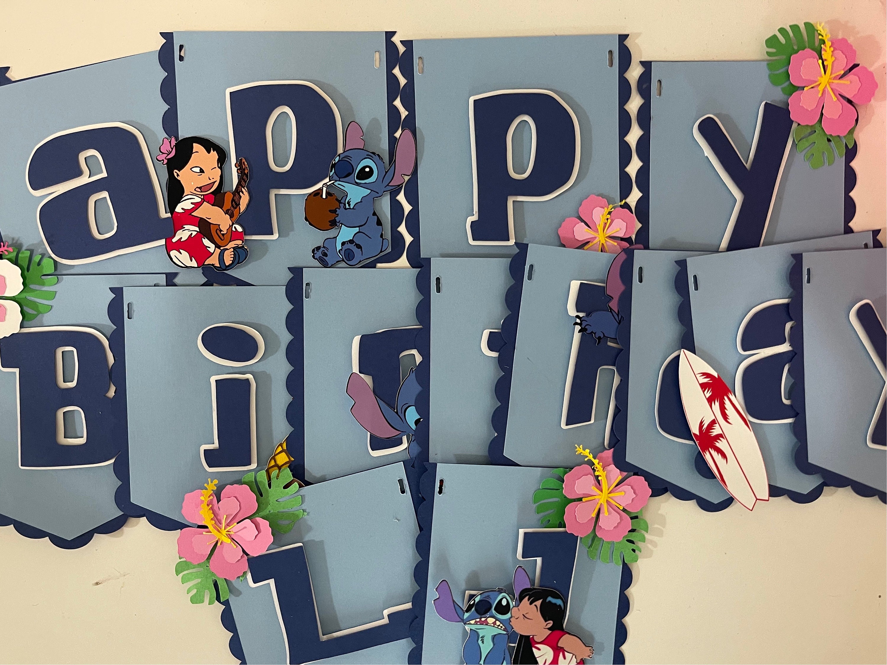 Lilo and Stitch Birthday Banner | Hawaiian Ohana Party, Custom Name - Etsy