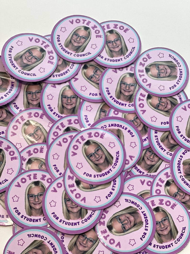 Custom Student Council Campaign Stickers: Waterproof Vinyl Labels - Etsy
