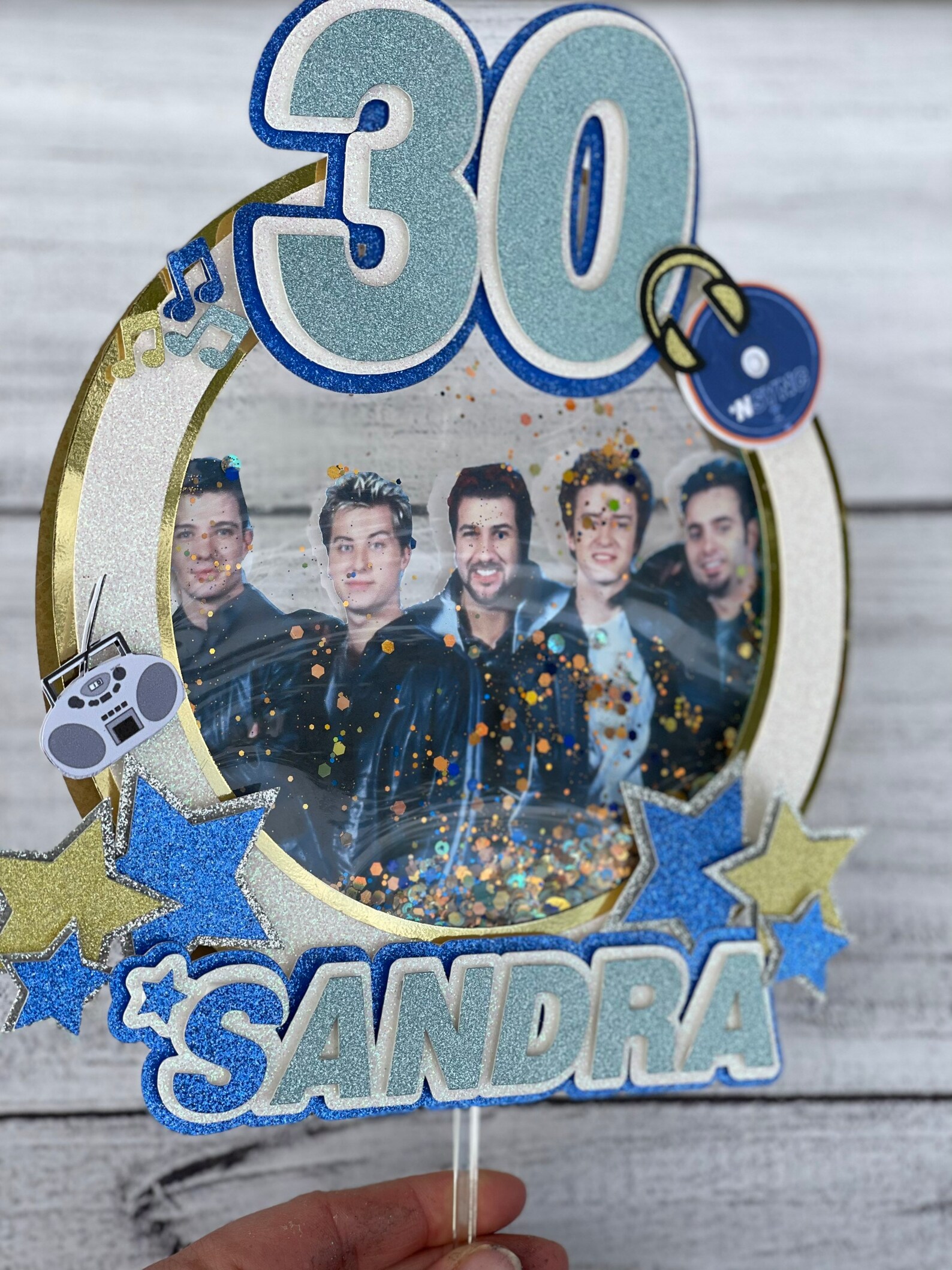 NSYNC Birthday Cake Topper | 90s Music Party | Glitter Confetti Shaker ...