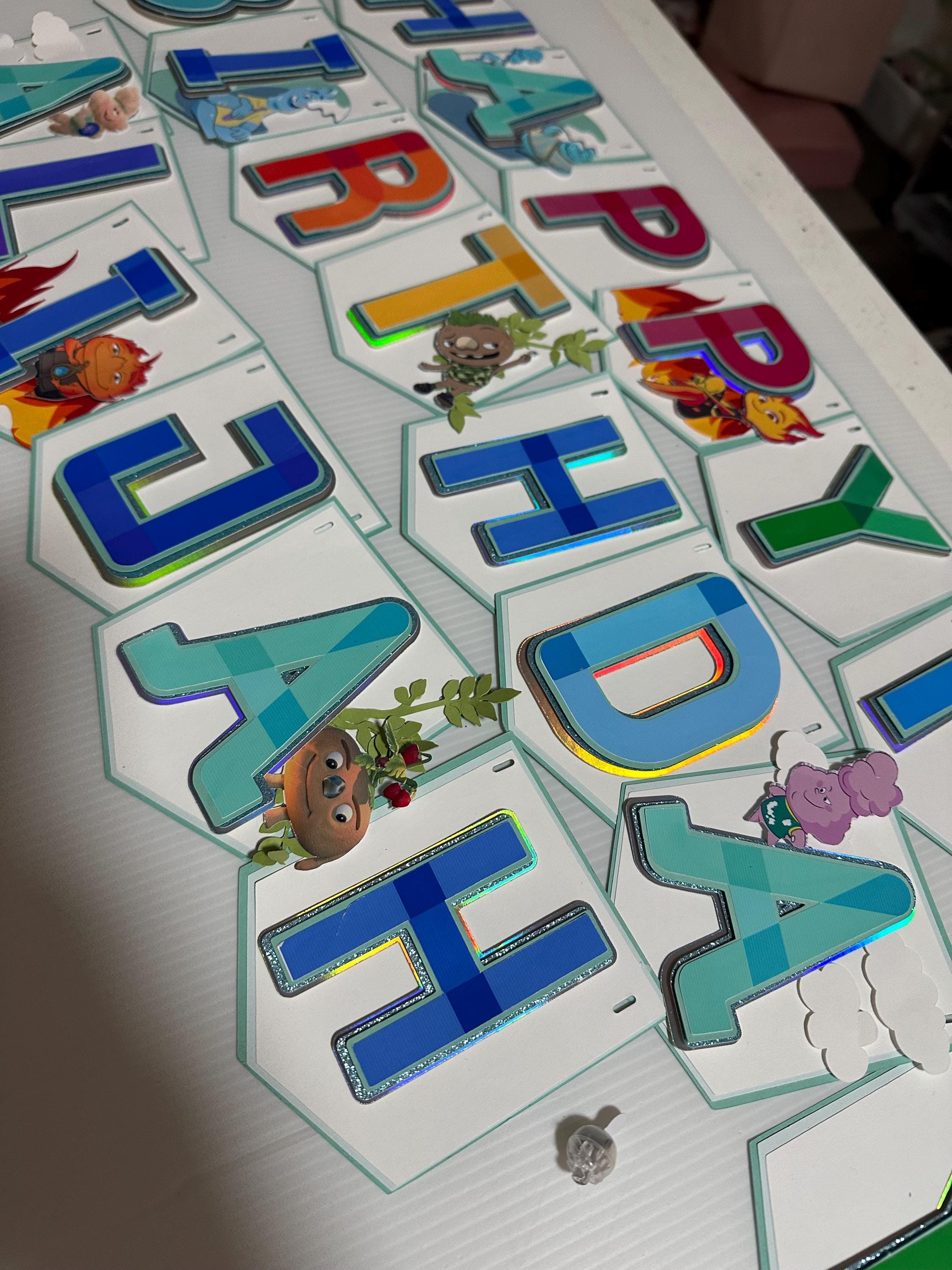 Elemental Movie Birthday Banner: Custom Name, Fire & Water Party Decor ...