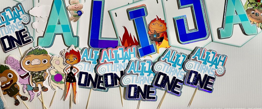 Elemental Movie Cake Toppers | Fire, Water, Earth, Air Characters ...