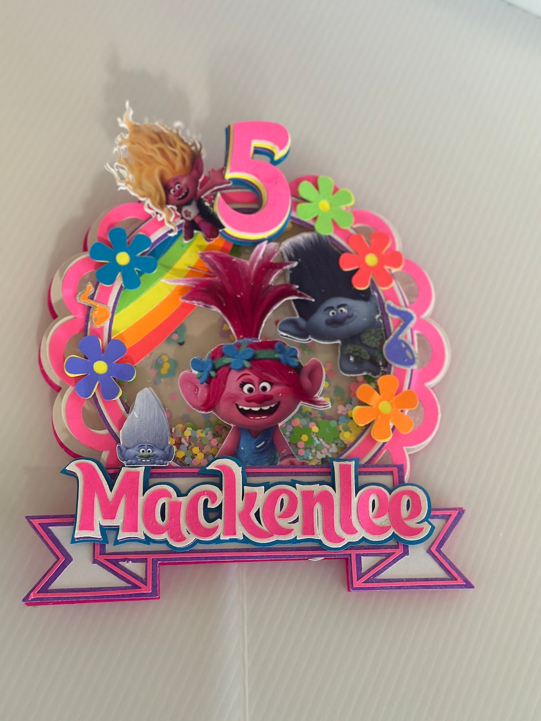 Trolls Theme Birthday Cake Topper - Etsy