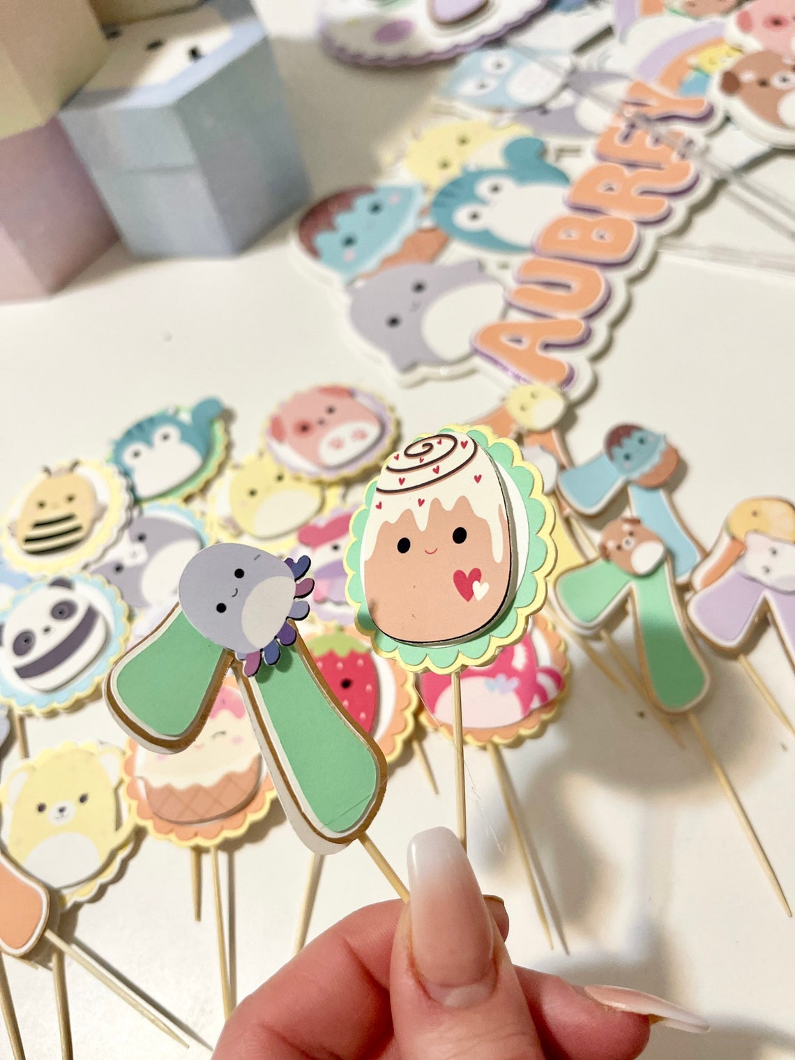 Squishmallow Cupcake Toppers | Pastel Plush Birthday Party Picks - Etsy