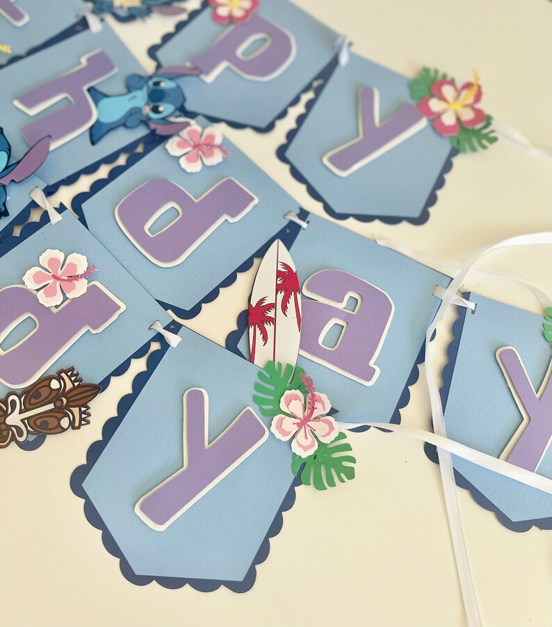 Banner de cumpleaños de Lilo y Stitch - Etsy México