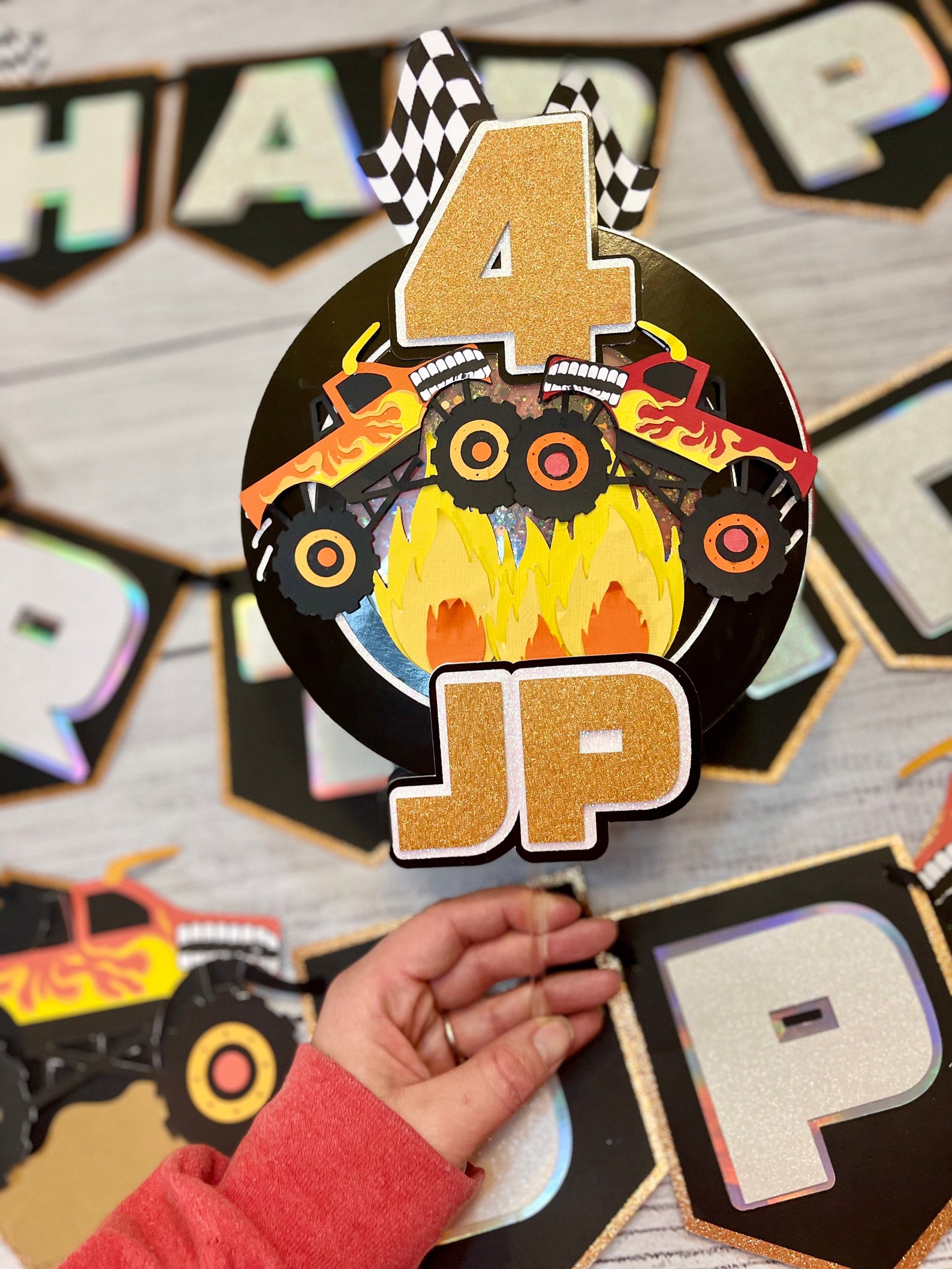 Monster Jam Theme Cake Topper Toro Loco Grave Digger - Etsy UK