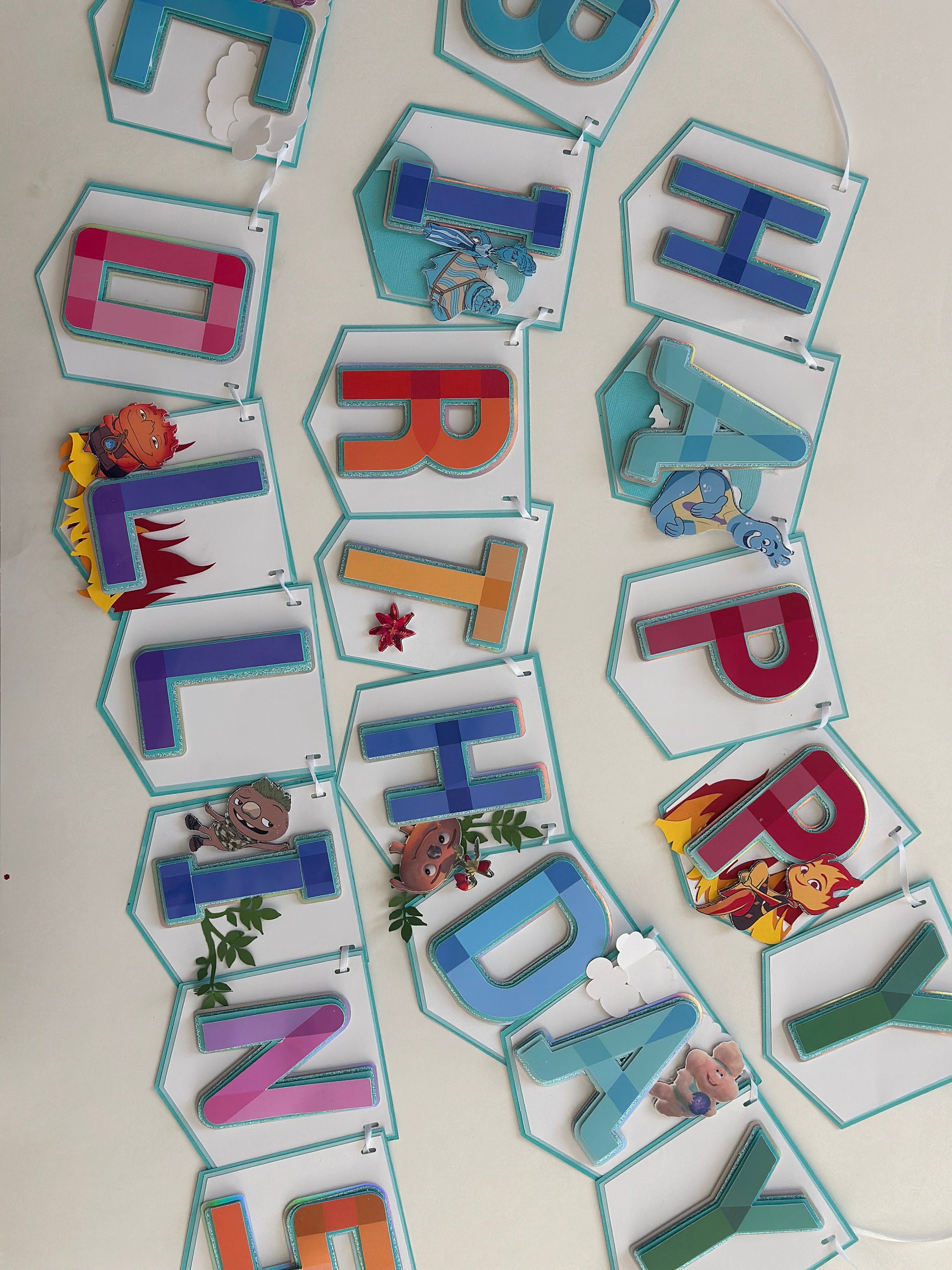 Elemental Movie Birthday Banner: Custom Name, Fire & Water Party Decor ...