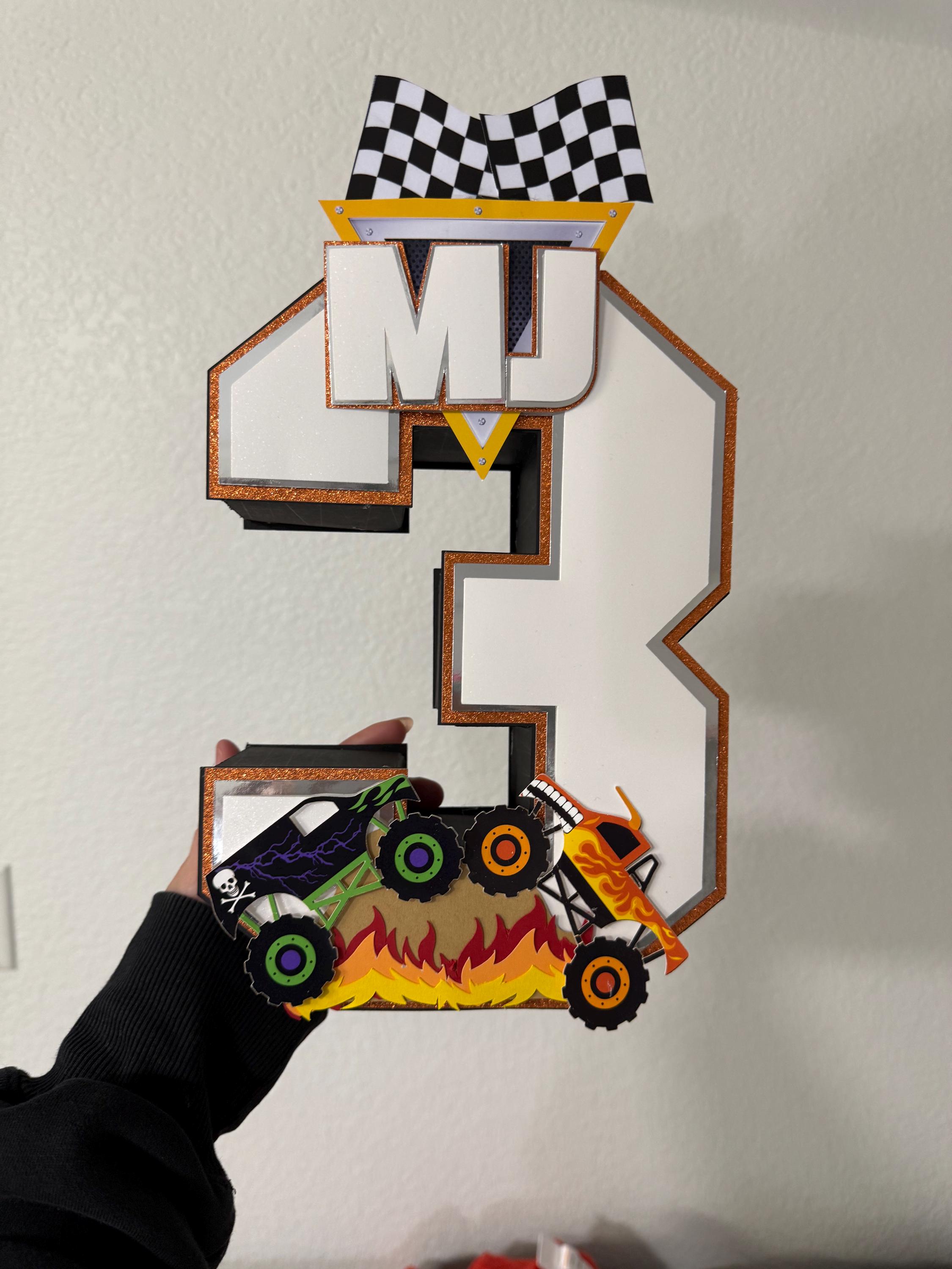 Monster Truck Birthday Number Cutout: Racing Party Centerpiece - Etsy