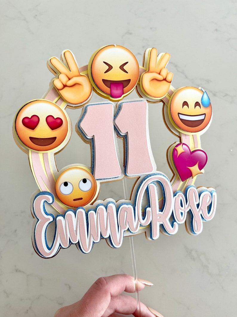 Custom Emoji Cake Topper | Texting Birthday Party Decoration - Etsy