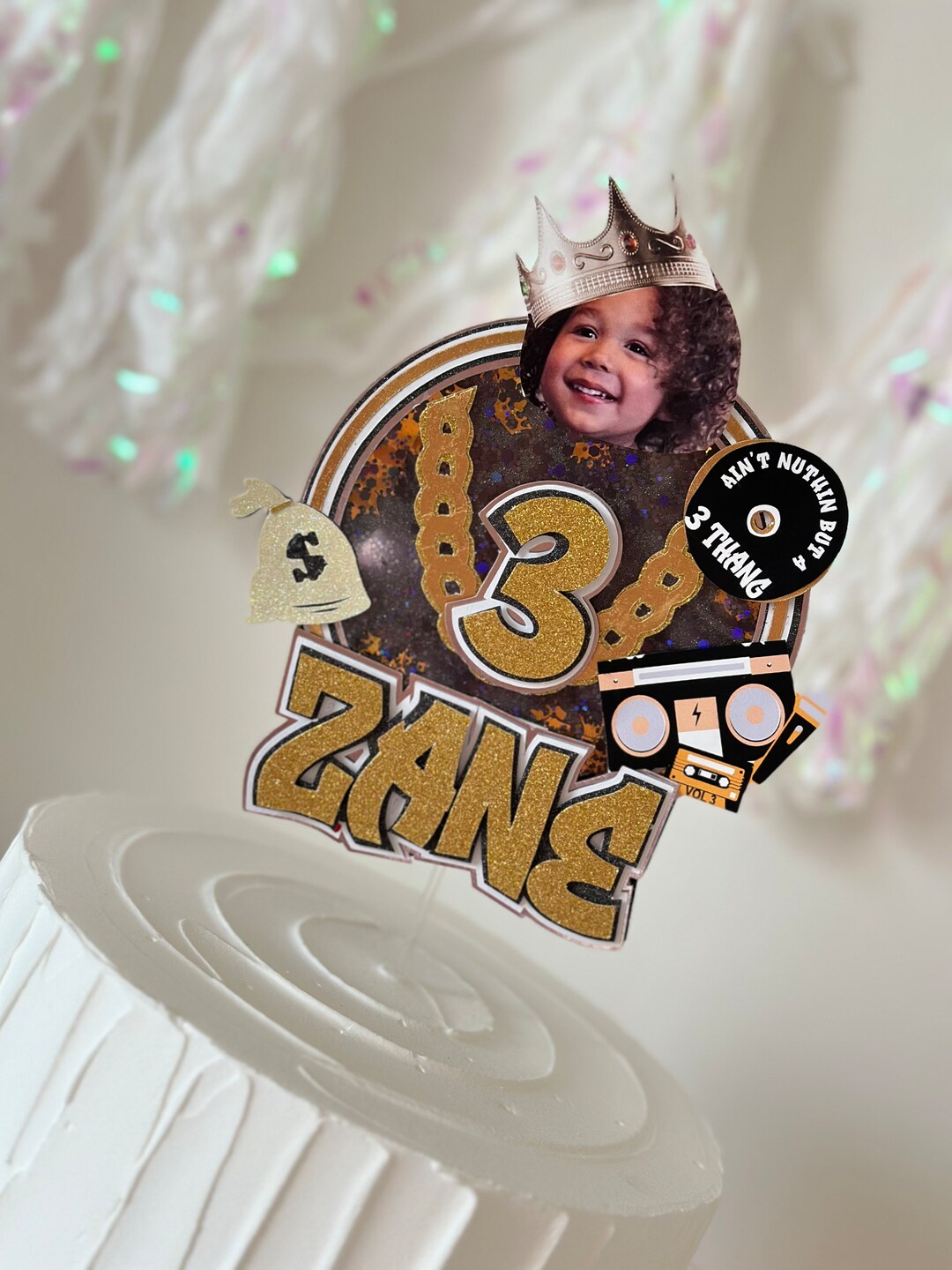 3 Thang Cake Topper | Notorious ONE Birthday Topper | Number ONE ...