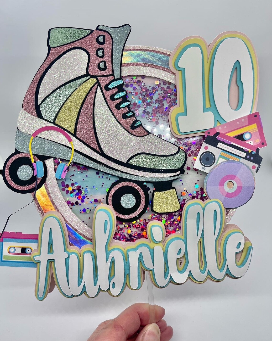 80'S Roller Skate Theme Shaker Cake Topper | Etsy