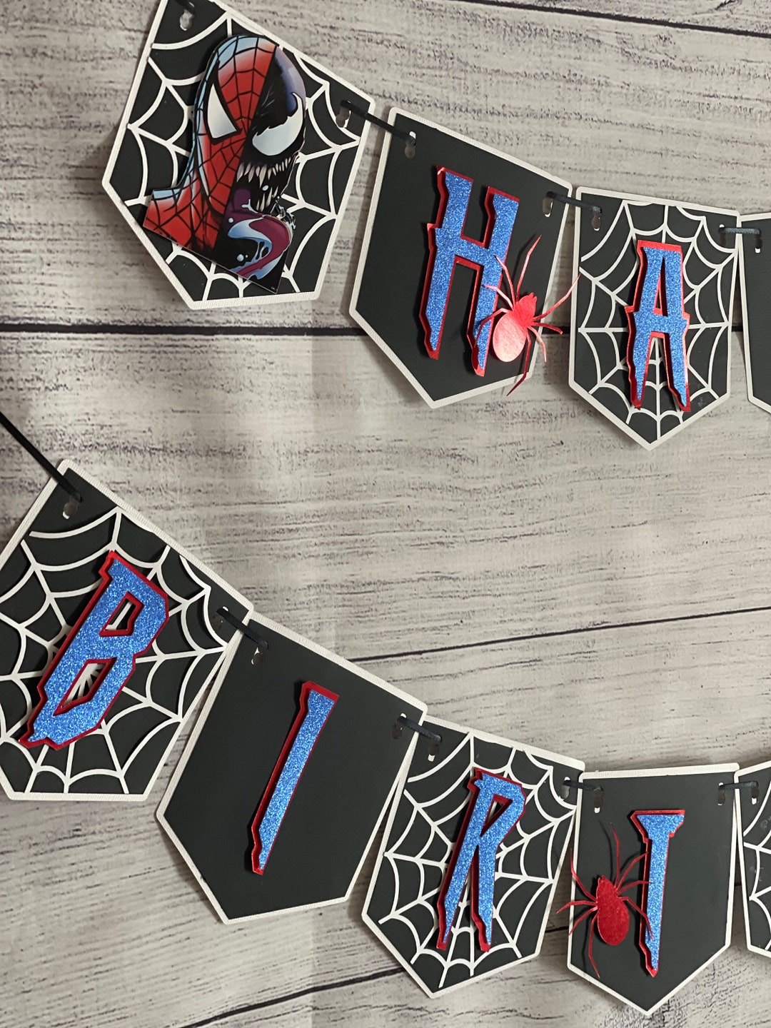 Spiderman Venom Happy Birthday Banner - Etsy