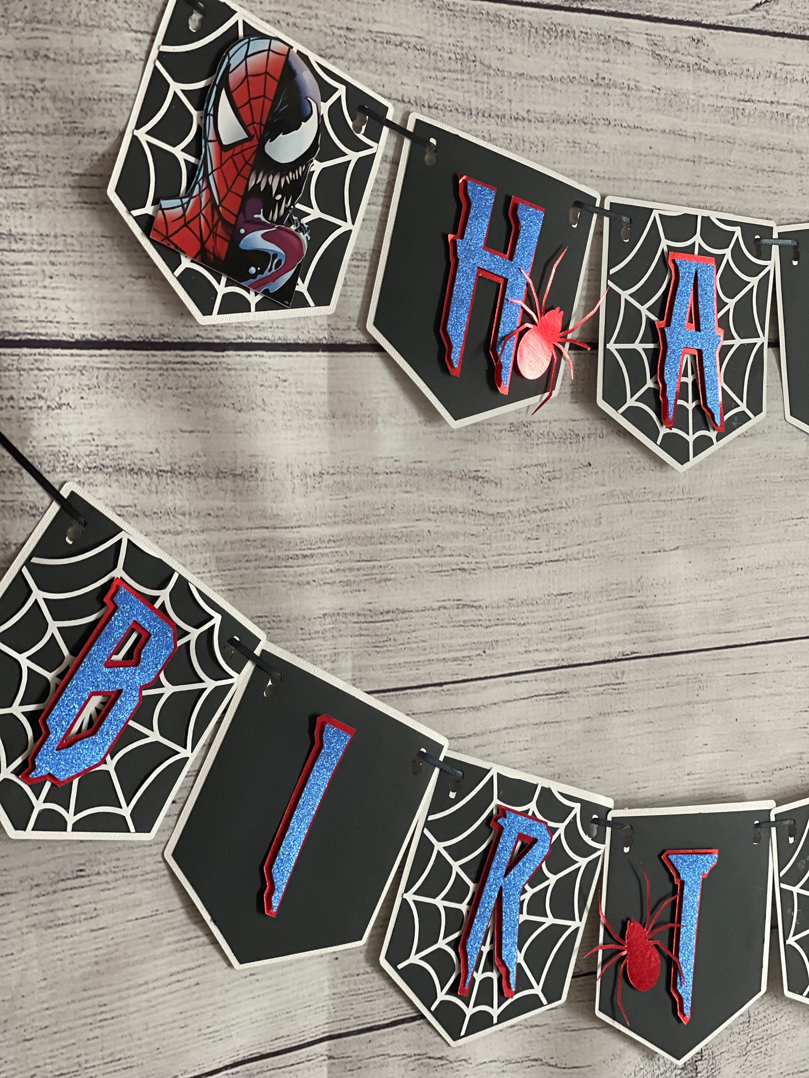Spiderman Venom Happy Birthday Banner | Etsy