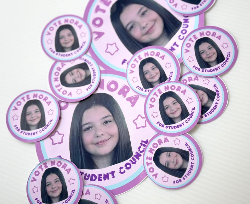 Custom Student Council Campaign Stickers: Waterproof Vinyl Labels - Etsy