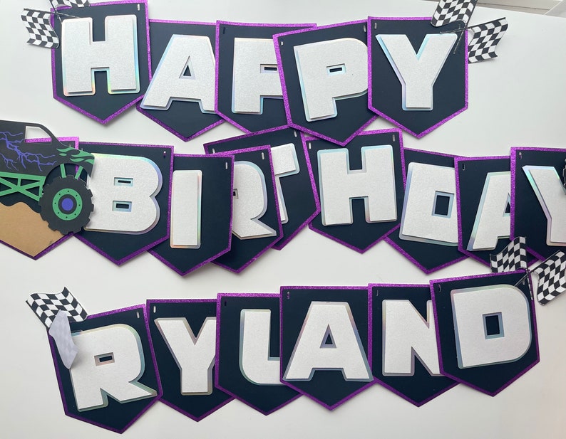 Monster Jam Theme Birthday Banner - Etsy
