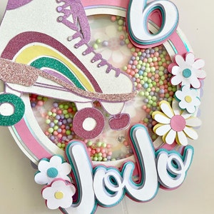 Rainbow Pastel Roller Skate Cake Topper | Groovy Skating Party Decor ...