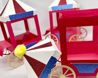 Carnival Treat Boxes Custom Gable Boxes Circus Goodie Boxes Lunchboxes ...