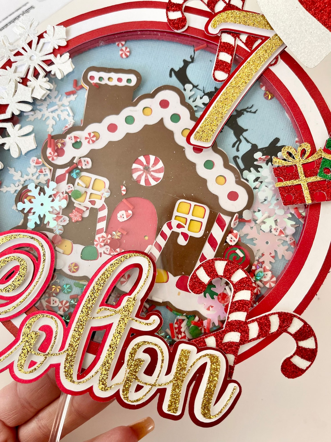 Gingerbread Christmas Theme Birthday Cake Topper - Etsy