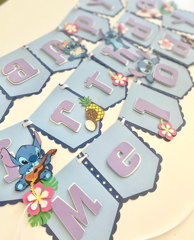 Banner de cumpleaños de Lilo y Stitch - Etsy México
