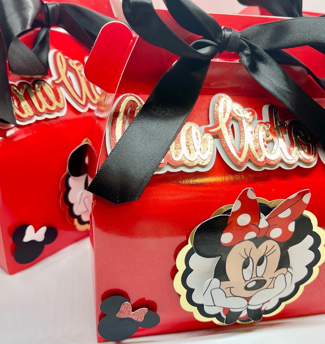 Minnie Mouse Theme Favor Boxes - Etsy