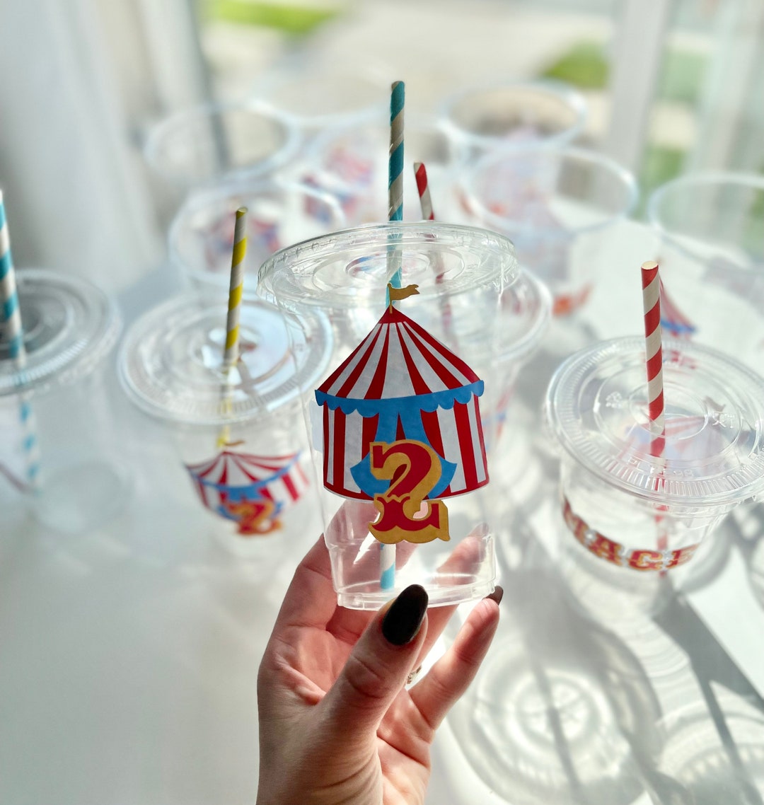 Circus Carnival Party Cups | Personalized Birthday Drinkware - Etsy